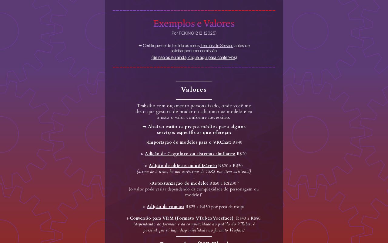Valores e Exemplos FK